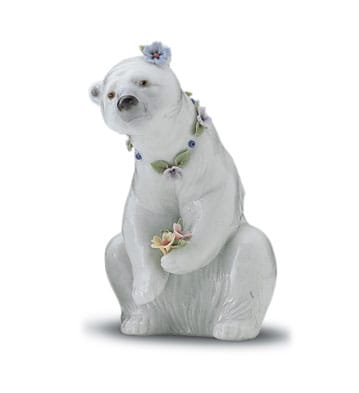 Polar Bear Resting with Flowers Lladro - 01006355 - Animals Lladro ...